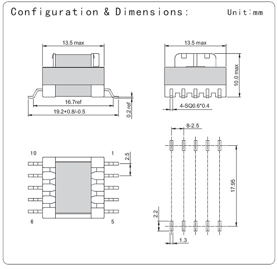 Switching Transformer (EF12.6/12.6) SMD TYPE-SMD系列变压器-江西省高新超越精密电子有限公司- Powered by Swcom.cn