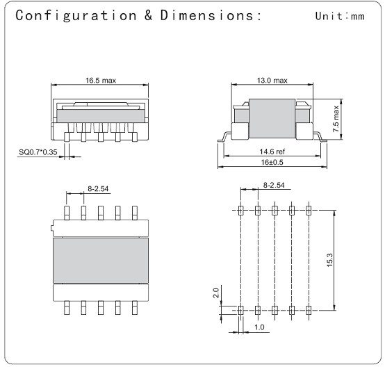 Switching Transformer (ER14.5/6) SMD TYPE-SMD系列变压器-江西省高新超越精密电子有限公司- Powered by Swcom.cn